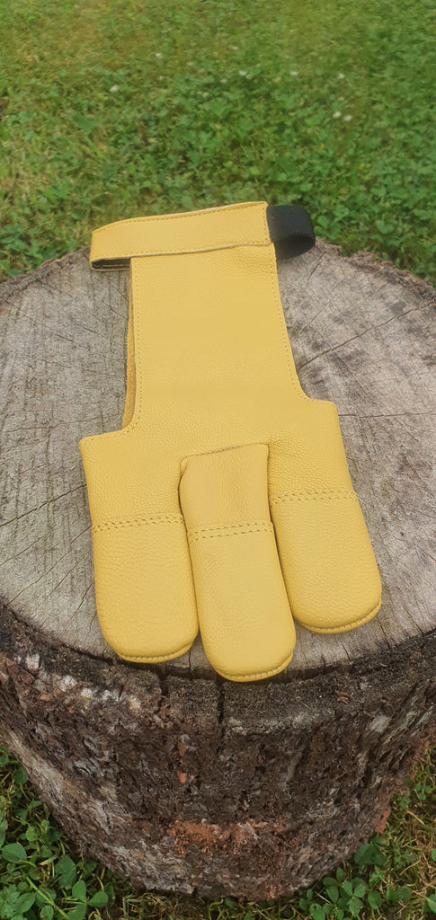 3-Finger Glove - Deer Leather – Saxon Archery